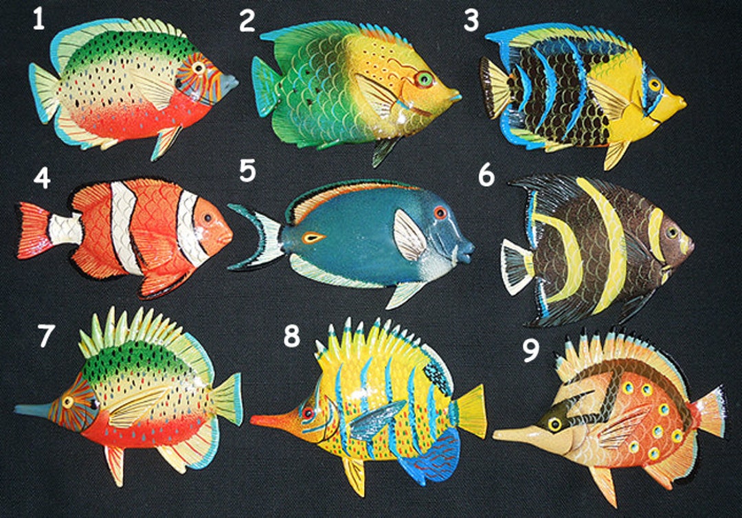 Life Like Plastic Tropical Fish Wall Plaques 4"x6" ~ Clip on Back for ...