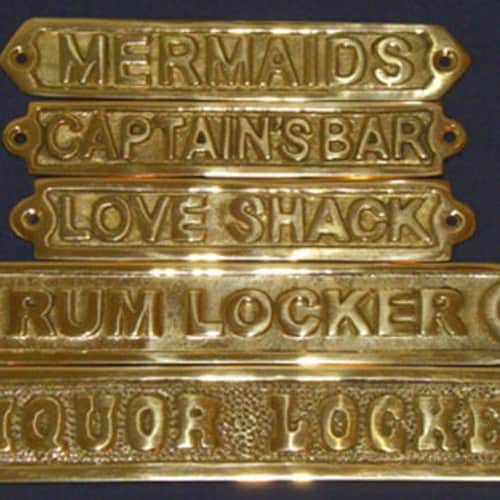 Solid Polished Brass Wall Door Plaque Signs Nautical Maritime - Etsy