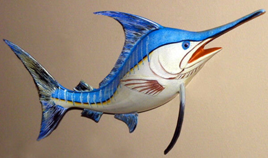 Marlin Fish Replica Wall Mount Plaque ~18" X 8"~ Nautical Decor - Etsy