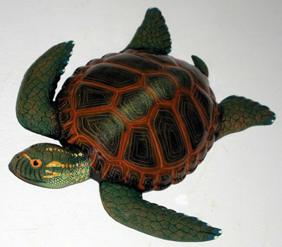 Hand Painted 13x16x3 Sea Turtle Replica - Etsy