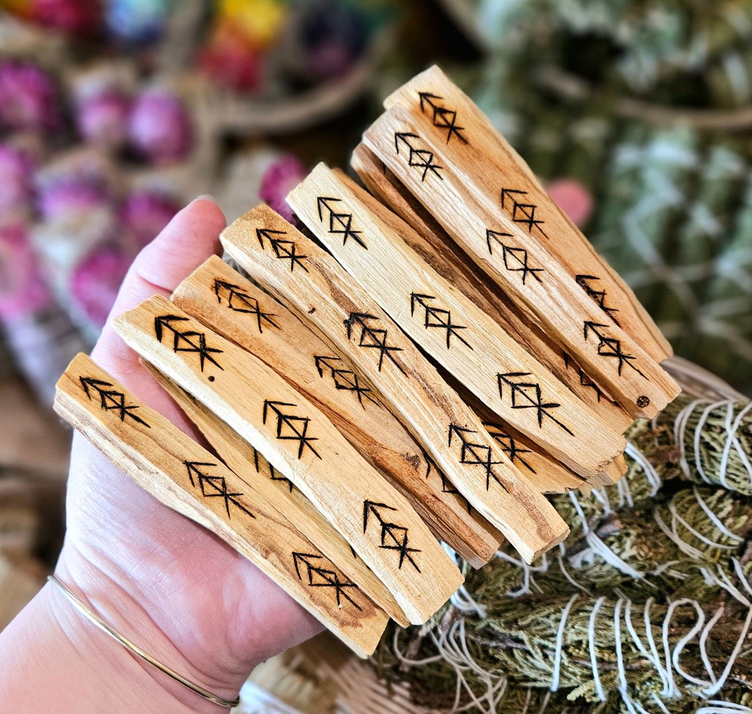 TWO Palo Santo Rune Smudge Sticks, Cleansing, Ceremony, Ritual, Gods ...