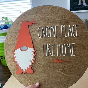 Gnome Place Like Home Door Sign - Etsy