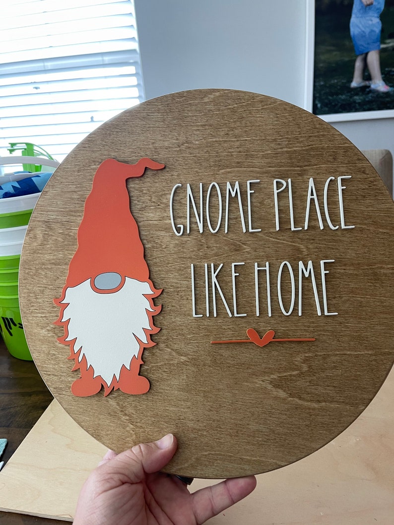 Gnome Place Like Home Door Sign - Etsy