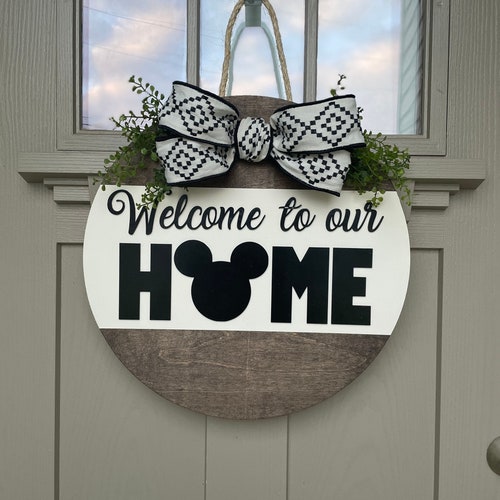 Welcome to Our Home Mickey Sign - Etsy