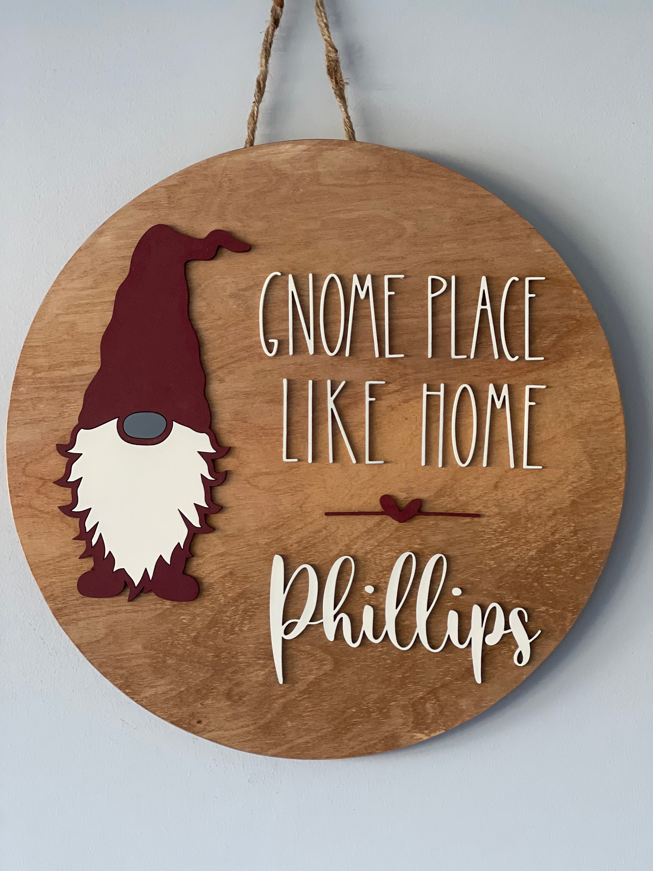 Gnome Place Like Home Door Sign - Etsy