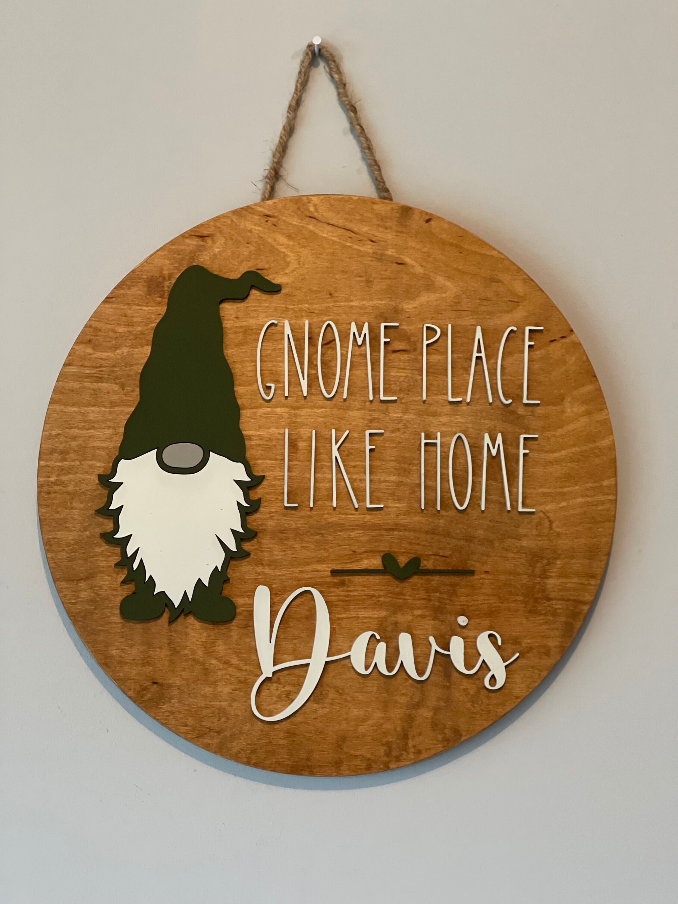 Gnome Place Like Home Door Sign - Etsy