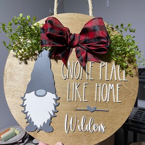 Gnome Place Like Home Door Sign - Etsy