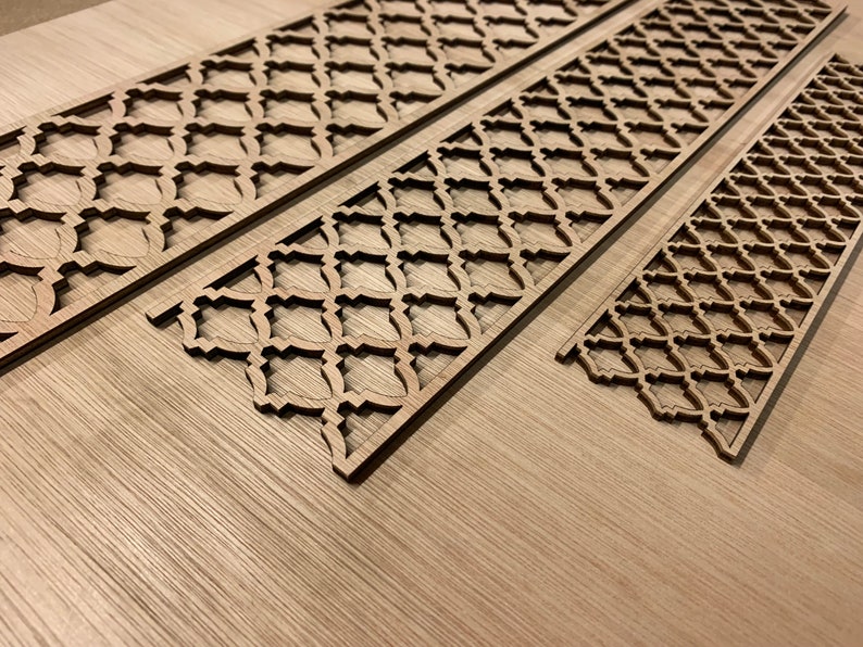 Moroccan Arabesque Decorative Wood Strips Panels 5 Pieces Set - Etsy UK