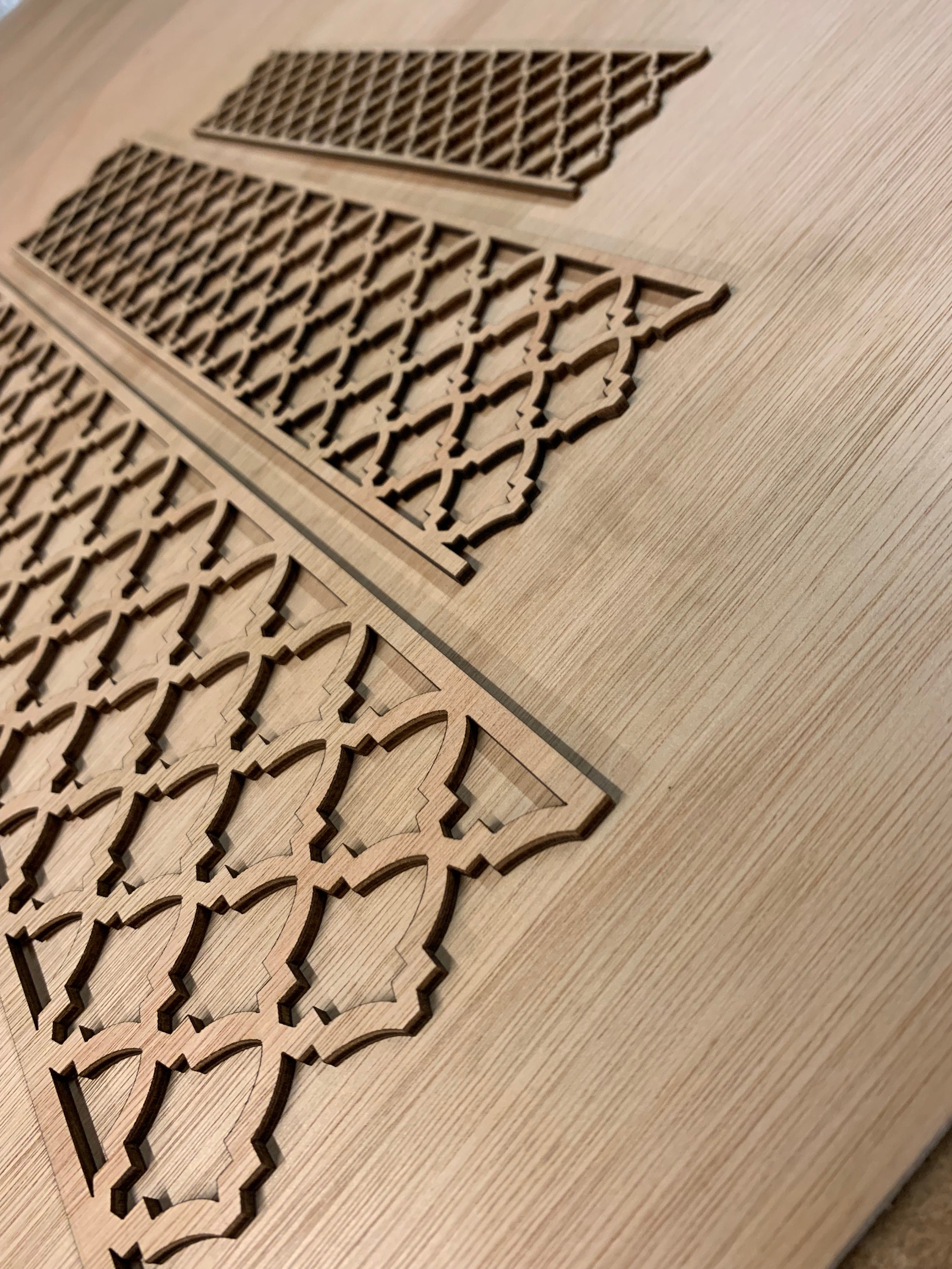 Moroccan Arabesque Decorative Wood Strips Panels 5 Pieces Set - Etsy UK