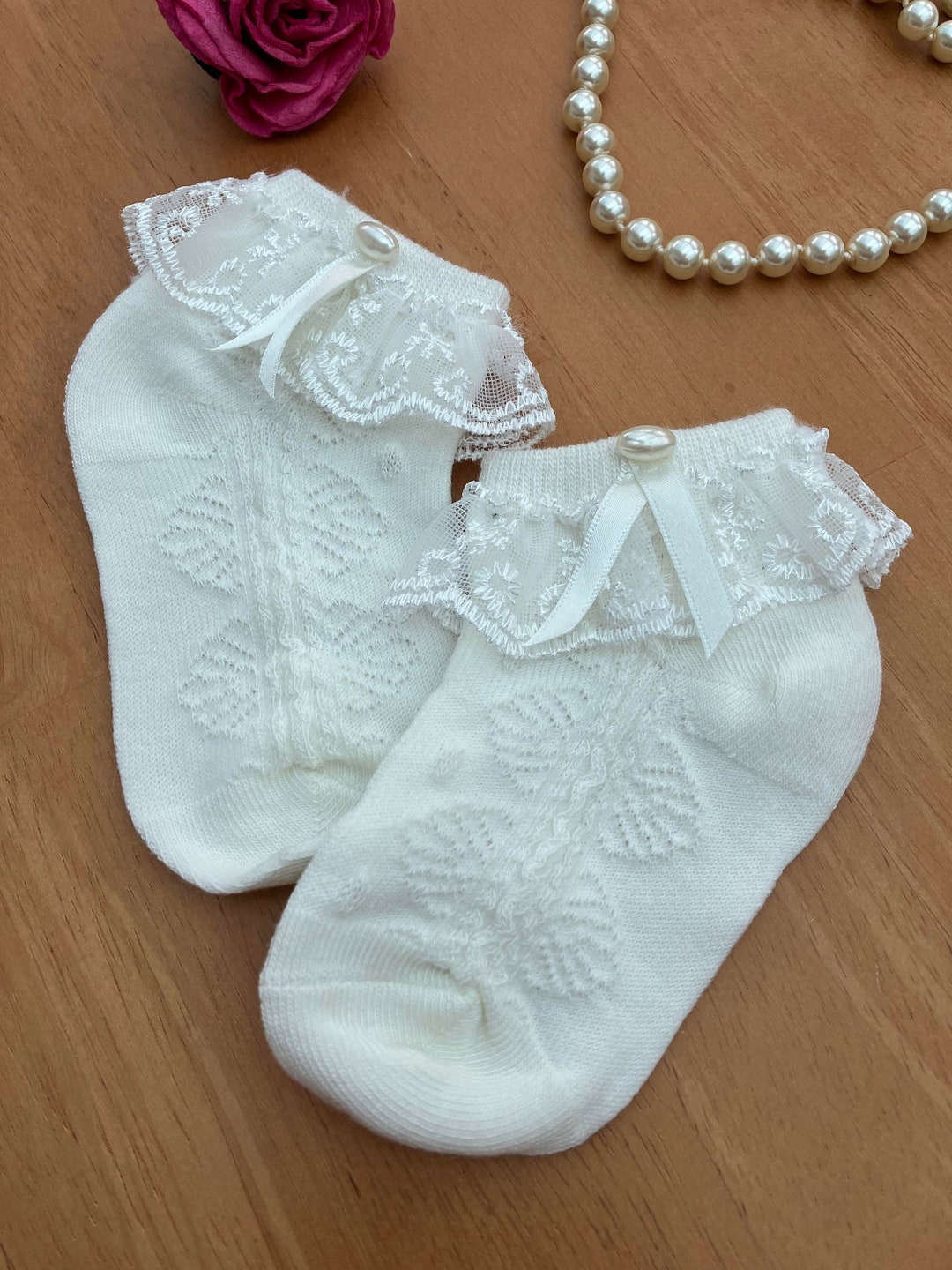 Pretty Pale Ivory Baby Socks - Etsy