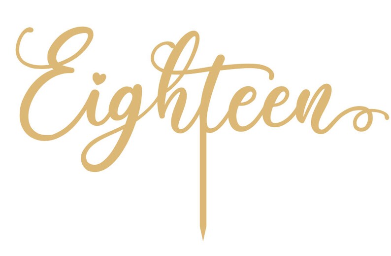 Eighteen Birthday Cake Sticks topper Script | Etsy