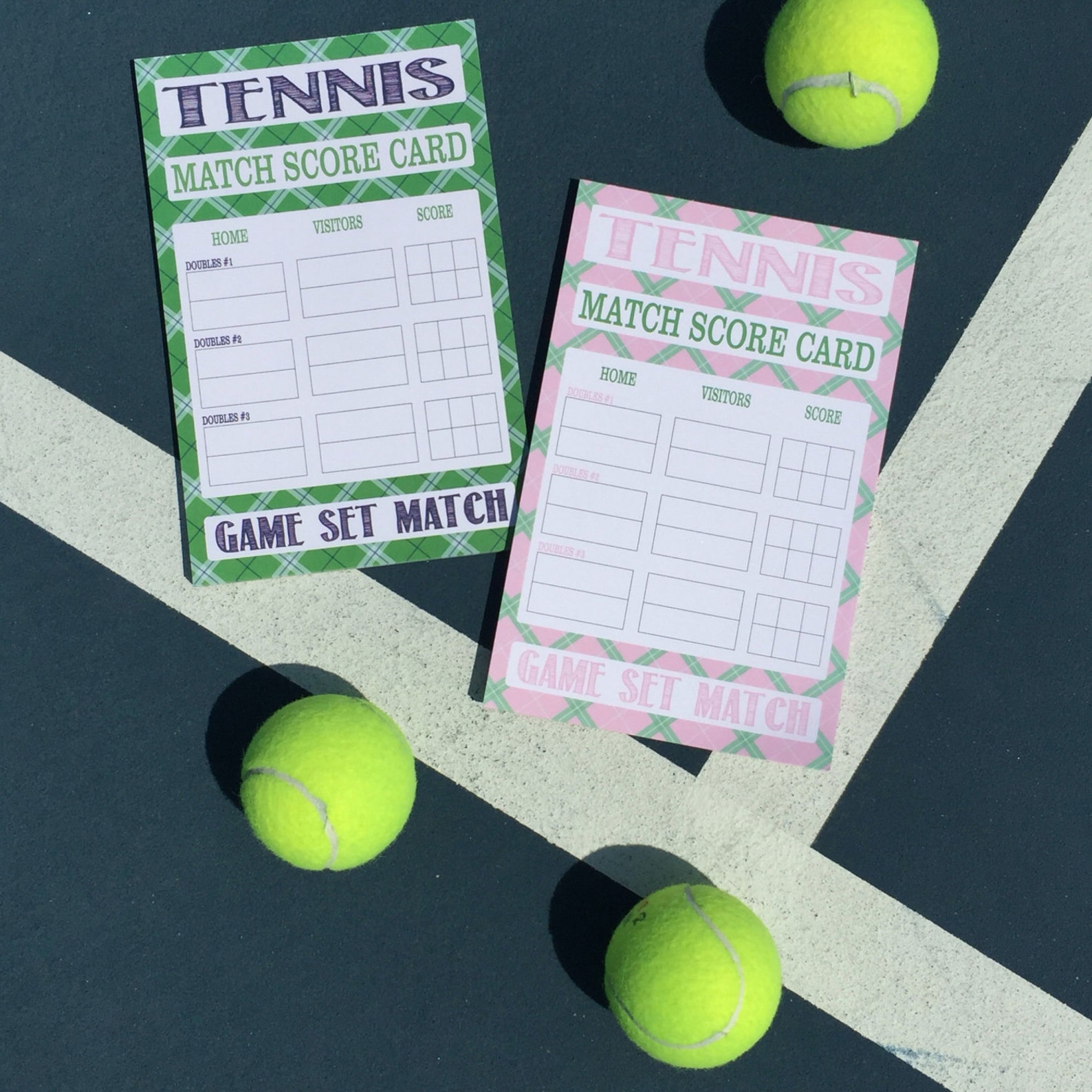 Tennis Match Score Card for Doubles Only - Etsy