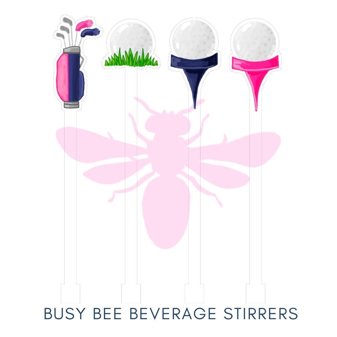 Preppy Golf Beverage Stick Drink Stick - Etsy