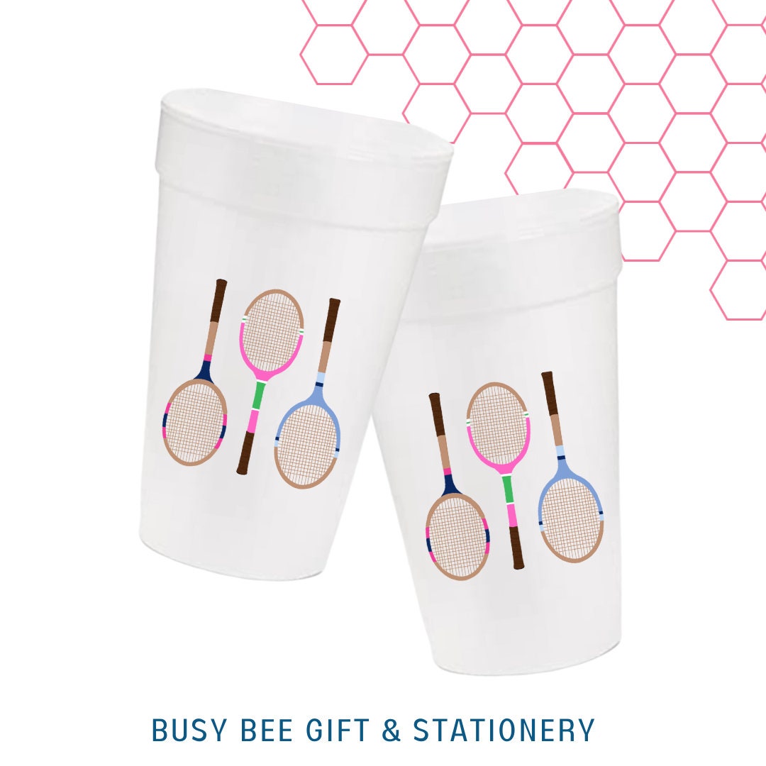 Vintage Tennis Racquets Foam Cups 16 Oz Set of 10 - Etsy