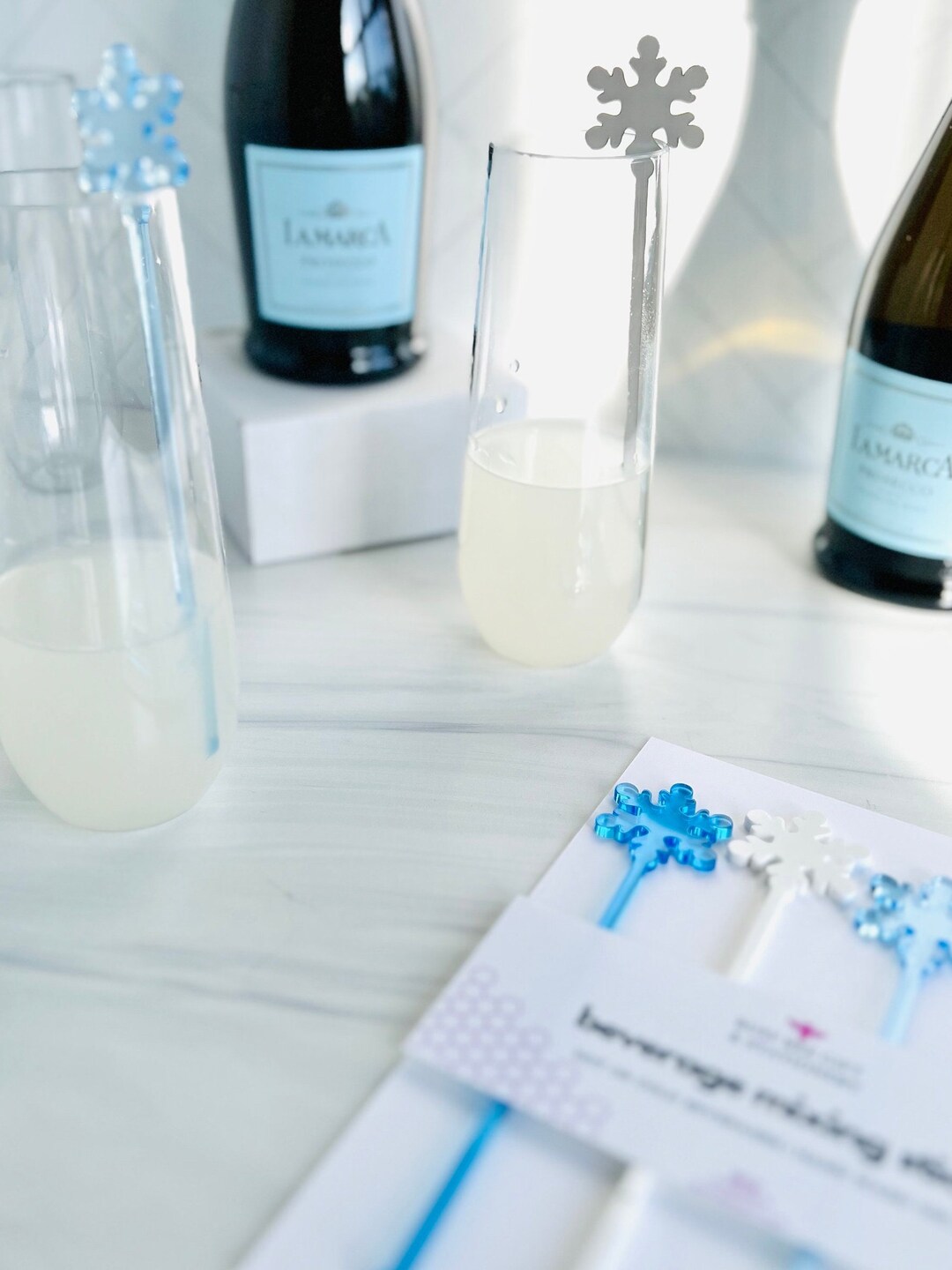 Winter Wonderland Beverage Stick Drink Stick Snowflake - Etsy