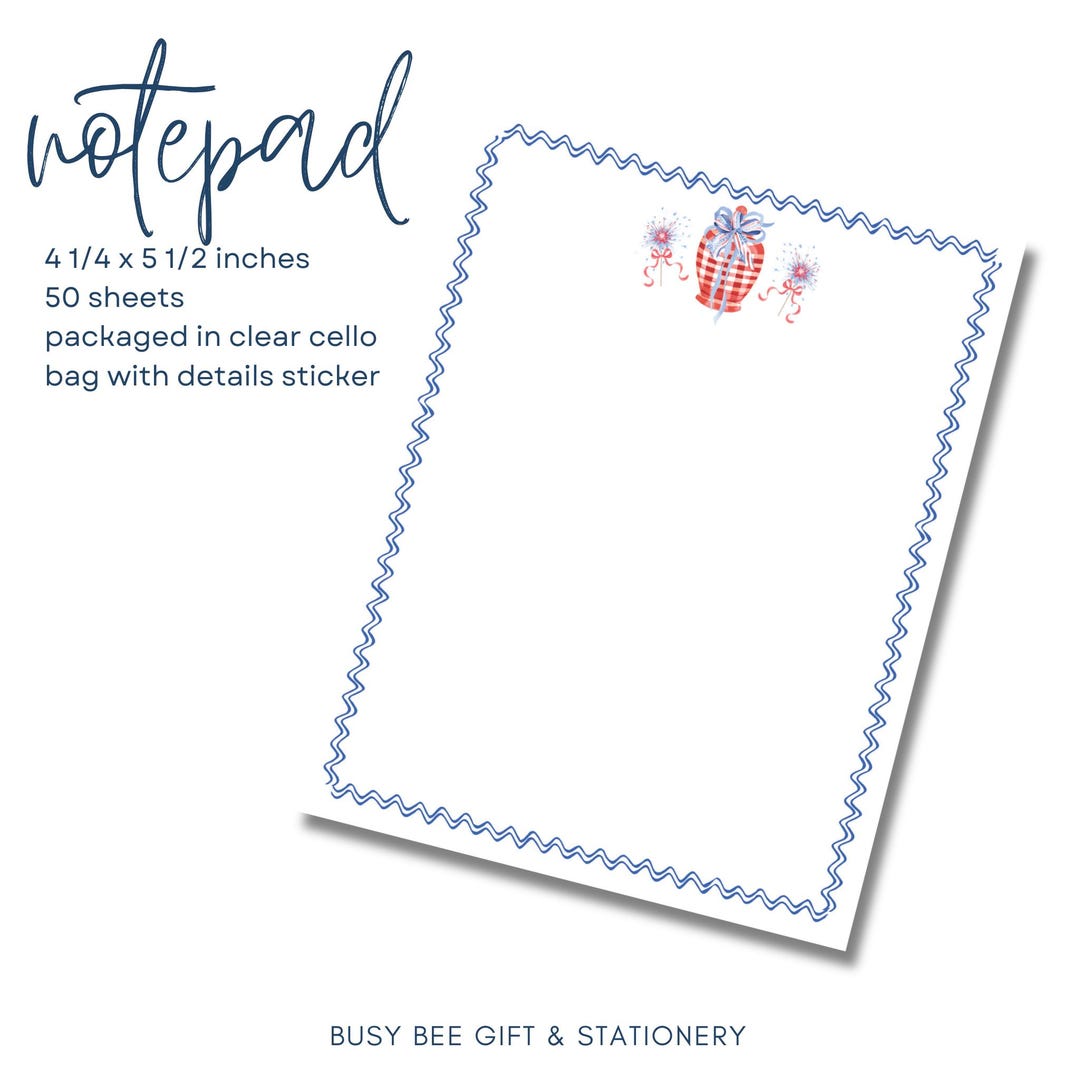 Sparklers Patriotic Grand Millennial A2 Notepad 50 Sheets 4th of July ...