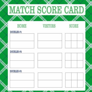 Tennis Match Score Card for Doubles Only - Etsy