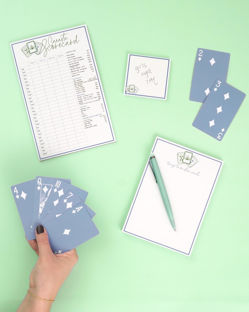Canasta Notepad - 5x7 Tear off Sheets | Portable Writing Pad With ...