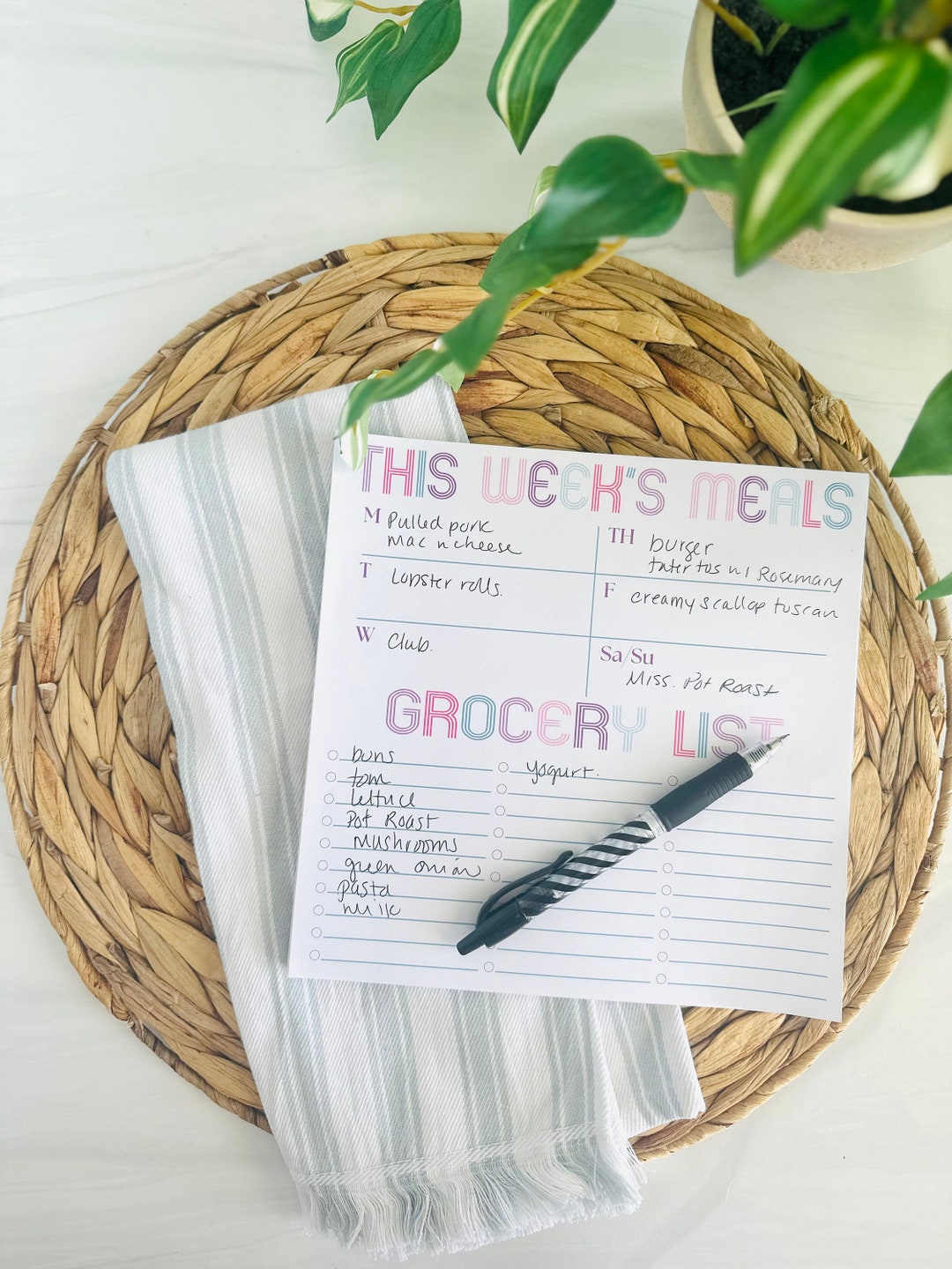 Grocery & Menu Planner Preppy Fun 8x8 - Etsy