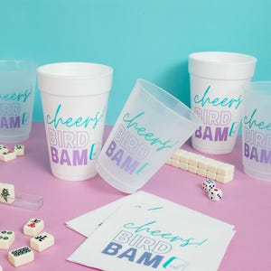 Cheers! Bird Bam Mahjong Styrofoam Cups | Set of 10 | Mahjong | 16 Oz ...