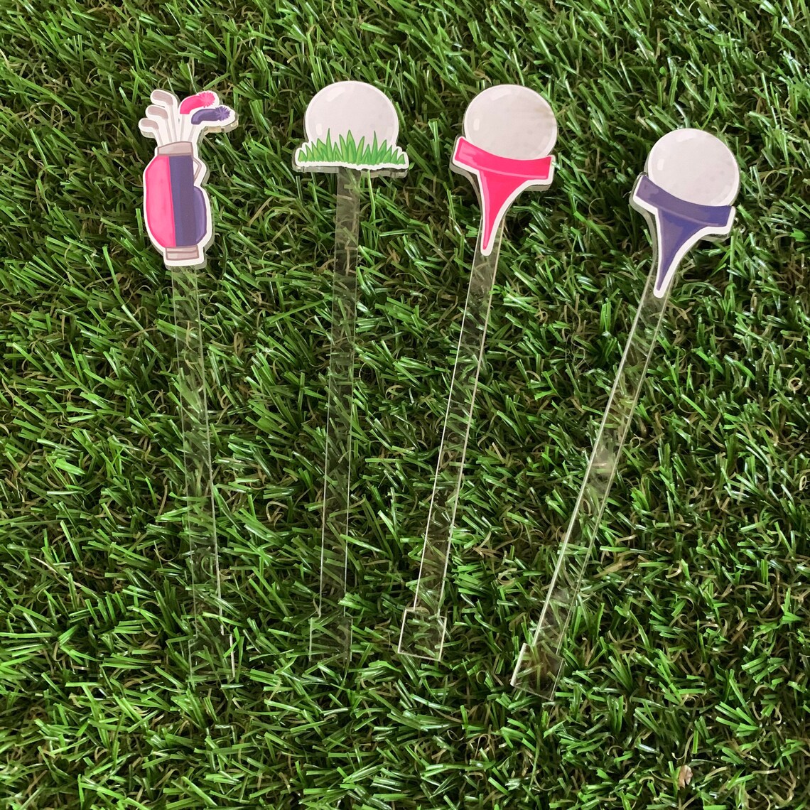 Preppy Golf Beverage Stick Drink Stick - Etsy