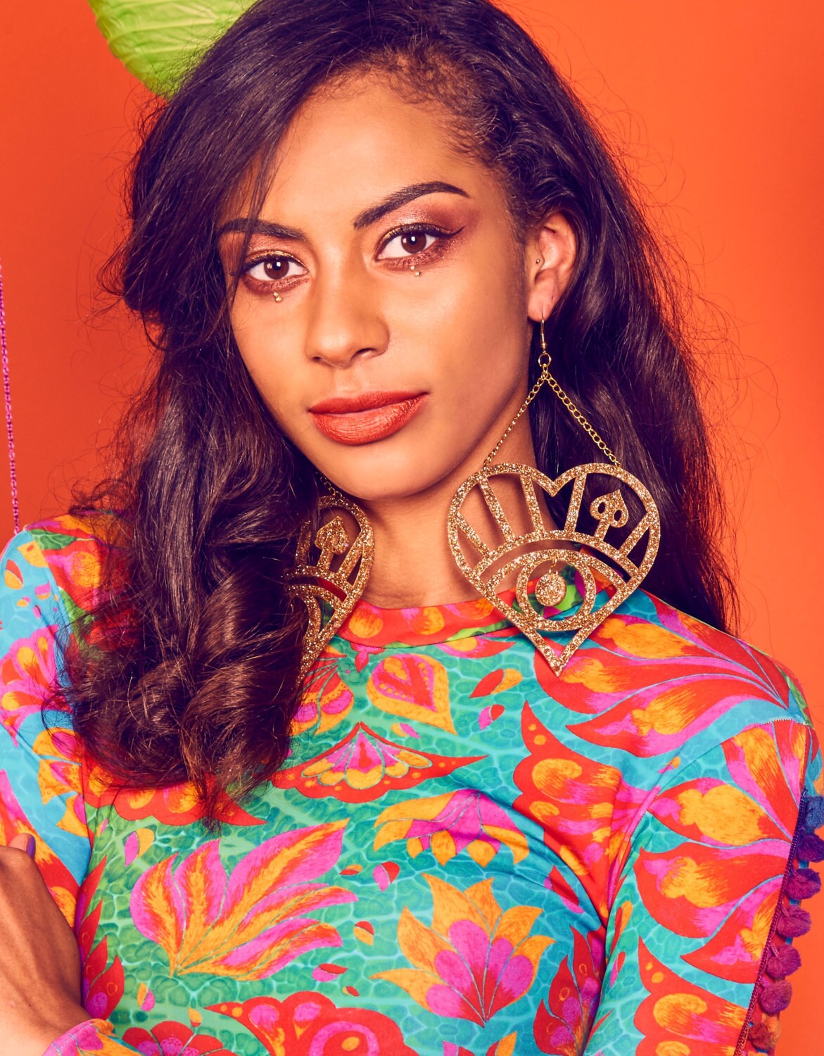 Gold Glitter Snake Eye Perspex L.O.M Logo Earrings - Etsy Canada