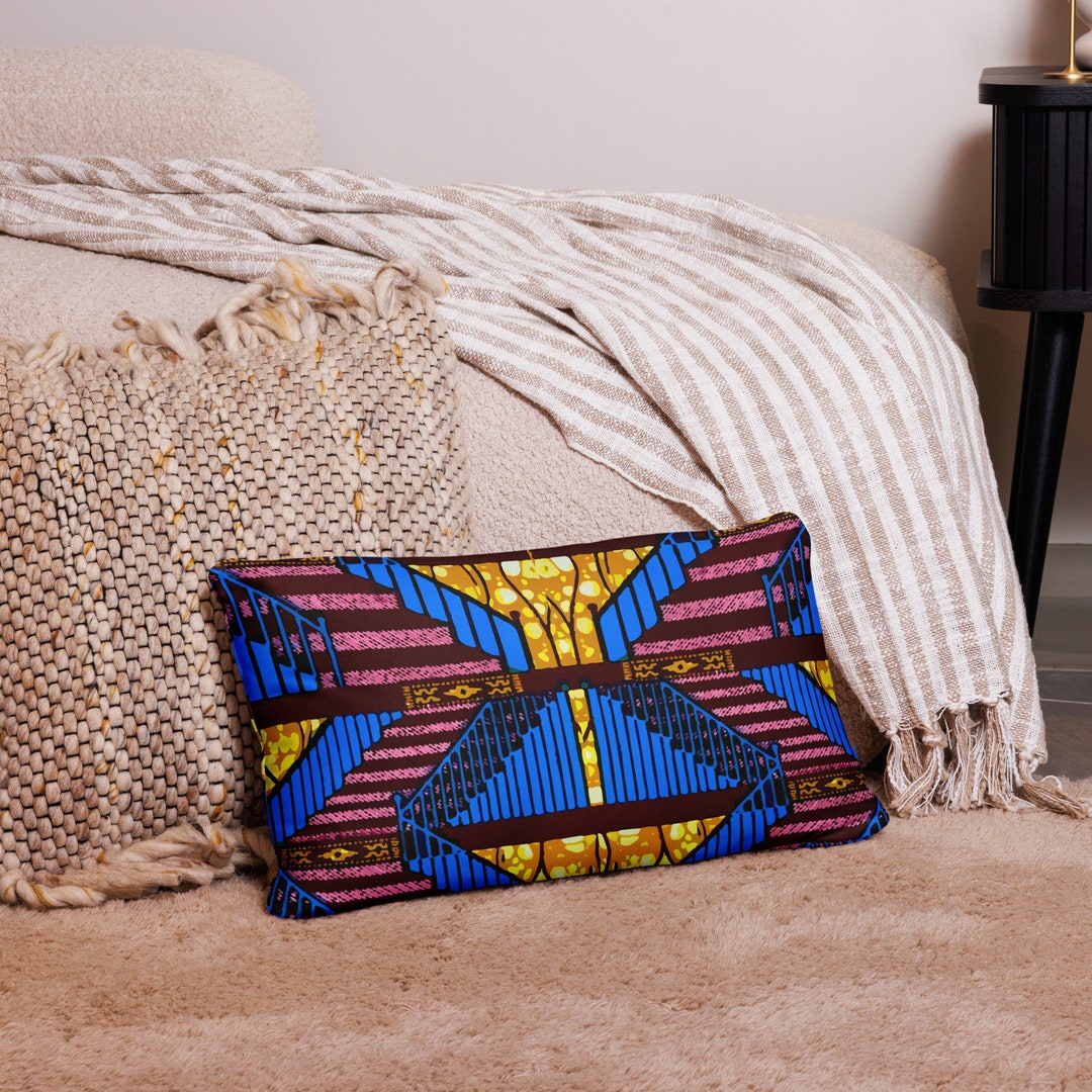 African Decorative Pillow - Accent Throw Pillow for Couch or Bed ...