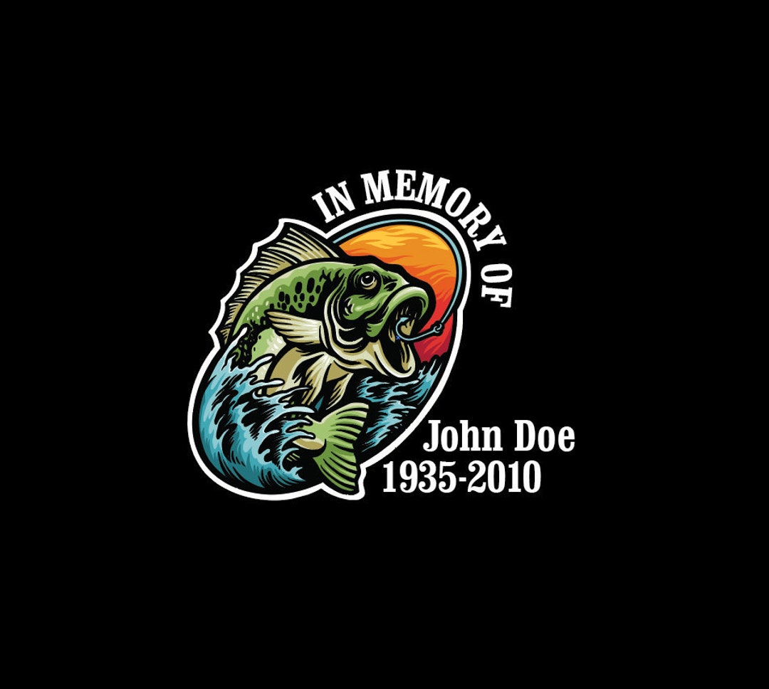 Bass Fishing Angler in Memory Decal With Customizable Name and Dates - Etsy
