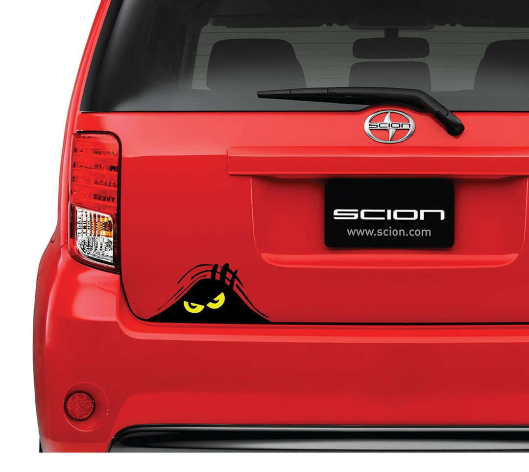 Peeking Monster With Yellow Eyes - Car Sticker - Etsy