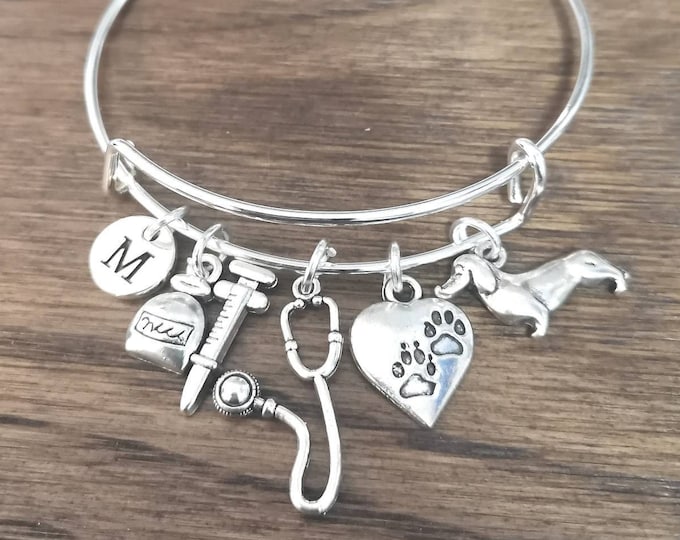 Vet Nurse, Vet Tech, Veterinary Gift, Vet Charm Bracelet, Vet Nurse ...