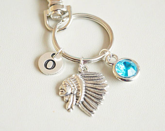 Native American Keyring, Native American Gift, Indian Chief Key Chain ...