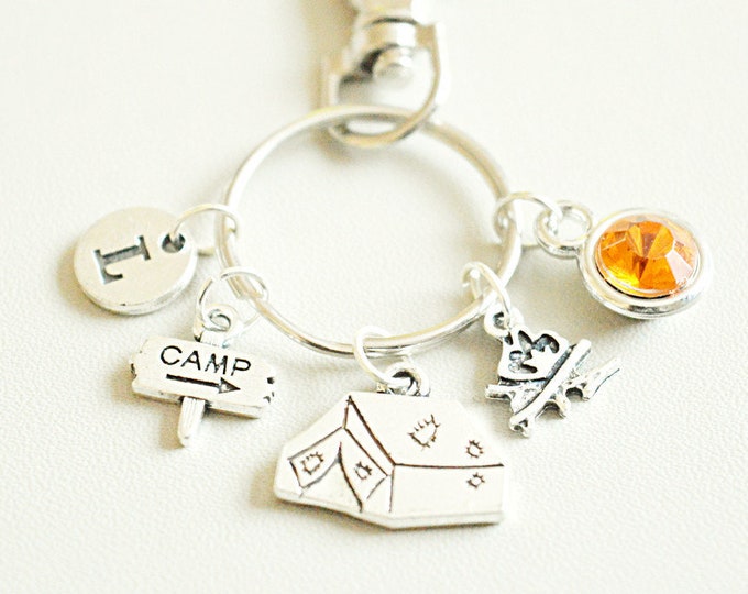 Camping Gift, Scout Gift, Camping Keychain, Scout Keyring, Summer ...