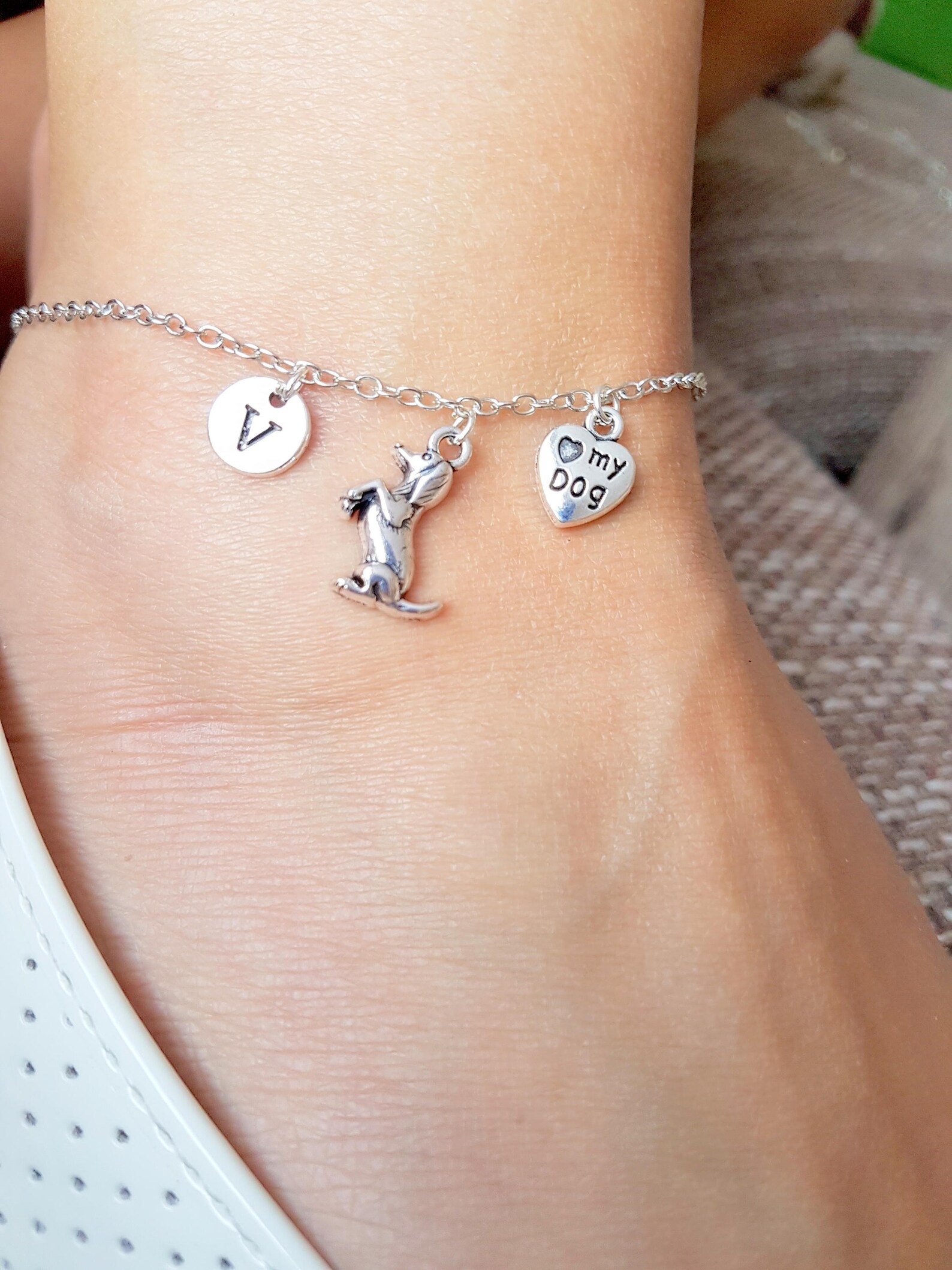 Paw Anklet Dog Anklet Love My Dog Jewellery Personalized - Etsy
