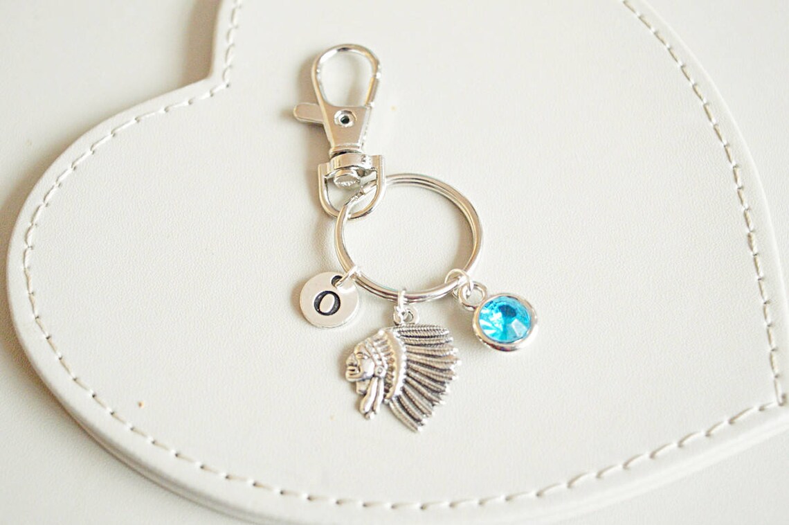 Native American Keyring, Native American Gift, Indian Chief Key Chain ...
