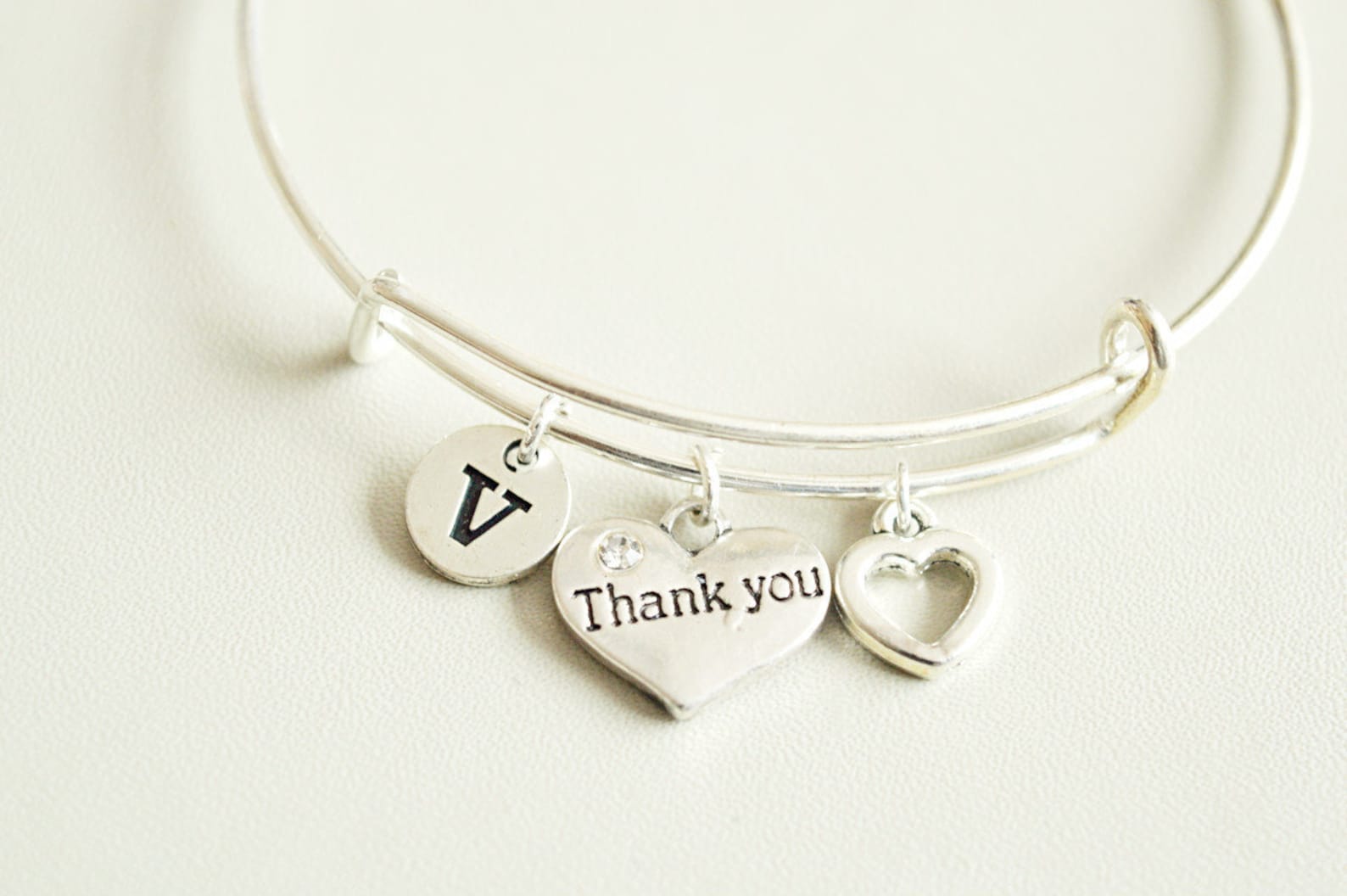 Thank You Gifts, Thank You Bracelet, Thank You Bangle, Personalized ...
