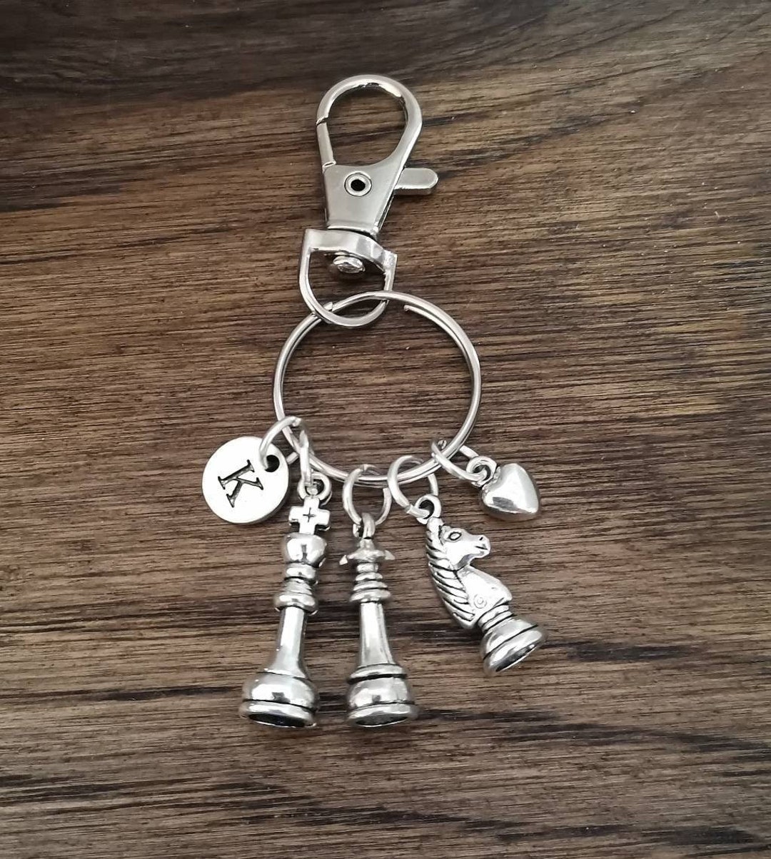 Chess Keychain, Chess Keyring, Chess Piece Gift, Knight Keychain, Chess ...
