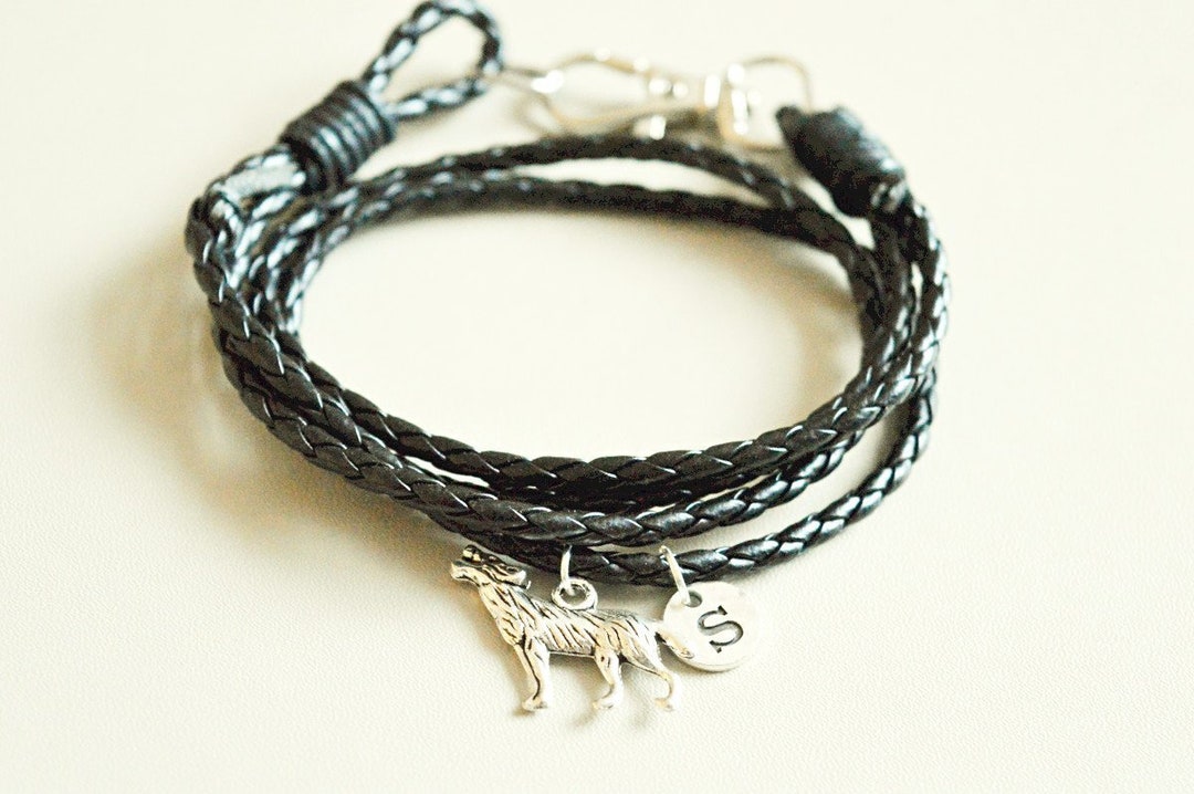 Wolf Bracelet, Black Wolf Bracelet, Wolf Gifts, Gift for Boyfriend ...