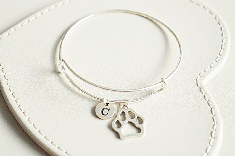 Paw Print Bangle Dog Paw Bracelet Dog Bracelet Personalized - Etsy