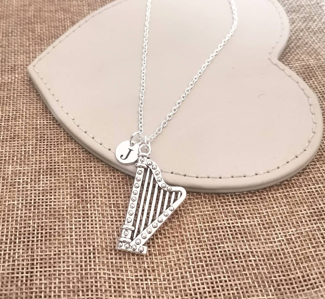 Harp Necklace, Harp Gift, Harp Jewelry, Harp Player Gift, Harp ...