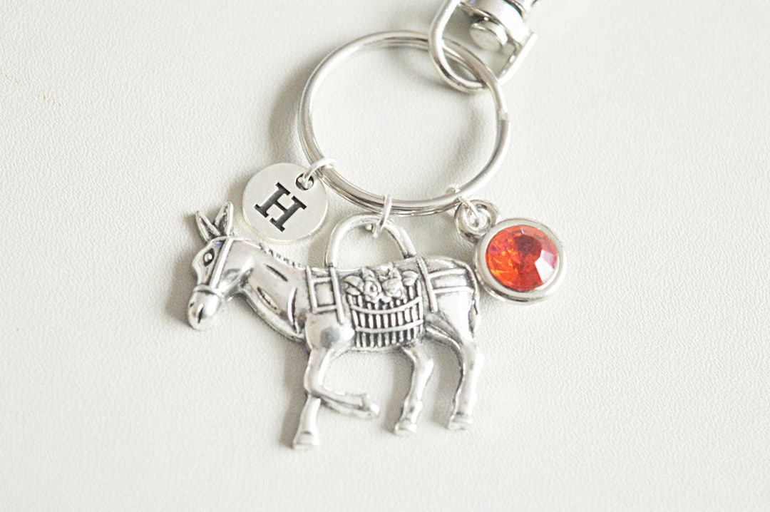 Donkey Keyring, Gift for Friends, Animal Charm Keyring, Donkey Gift ...