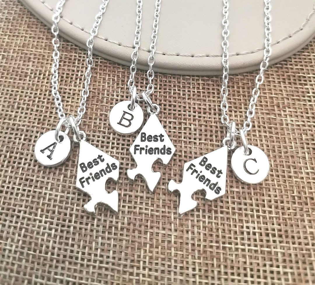 Best Friends Puzzle Necklaces, Set of 3 Best Friends Necklace ...