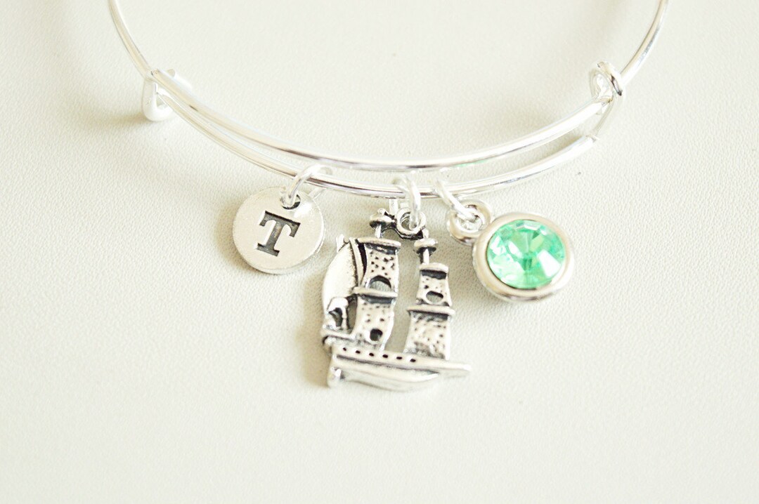 Pirate Ship Bracelet, Personalized Ship Bracelet, Pirate Ship Jewelry ...