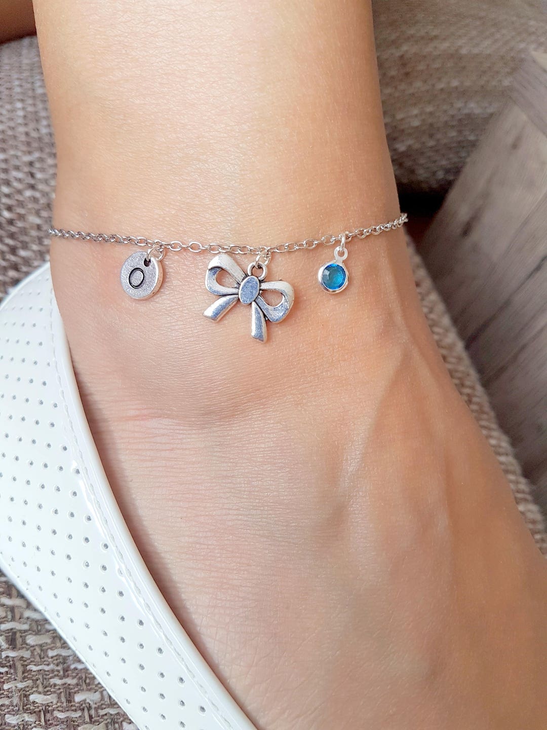 Bow Anklet, Personalized Anklet, Holiday Jewelry, Beach Jewellery ...