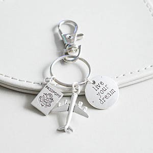 Travel Keychain, Traveler Key Chain, Holiday Keyring, Flight Attendant ...