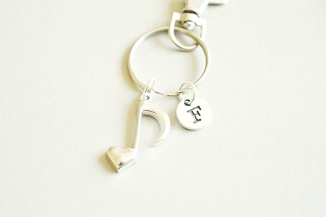 Music Note Keychain, Music Note Keyring, Music Note Gift, Musician Gift ...