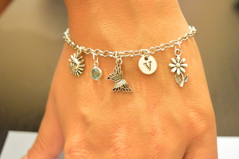 Personalized Charm Bracelet Multi Charm Bracelet - Etsy Personalized Charm Bracelet Multi Charm Bracelet - Etsy
