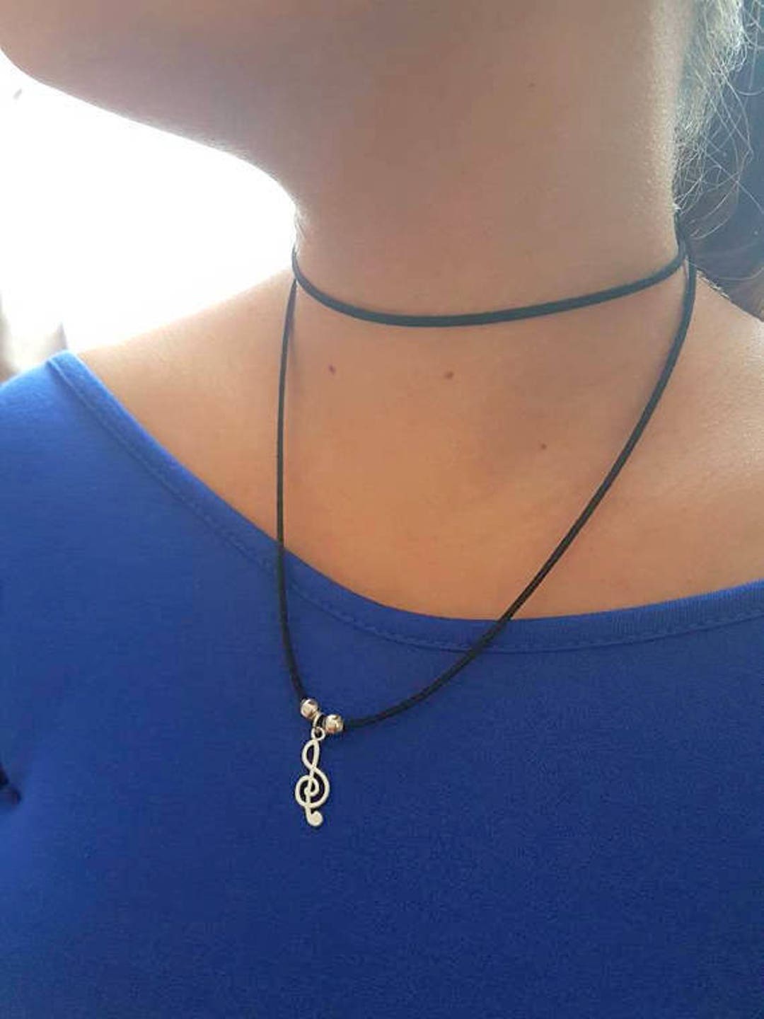 Music Note Charm Choker, Musician Jewellery, Gift for Friend, Music ...