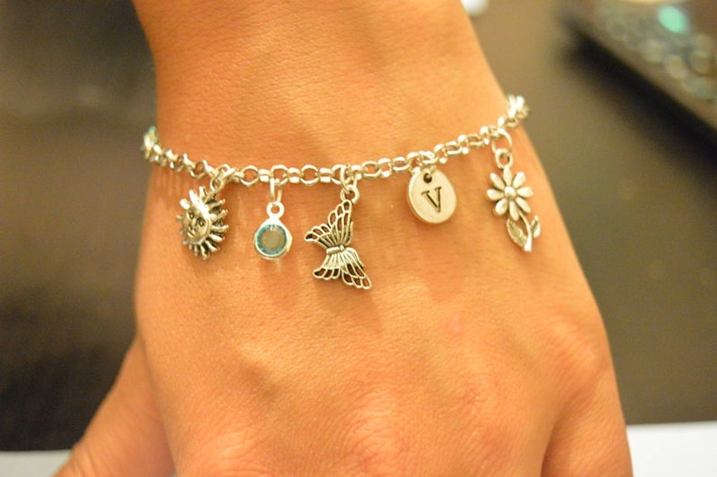 Personalized Charm Bracelet Multi Charm Bracelet - Etsy Personalized Charm Bracelet Multi Charm Bracelet - Etsy