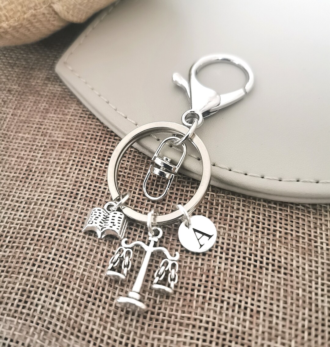 Law Student Gift, Justice Keychain, Scales of Justice Keyring, Law ...