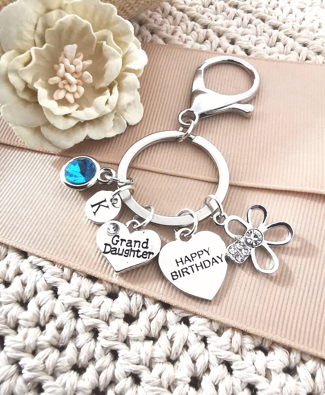 Granddaughter Birthday Gift, Granddaughter Keyring, Granddaughter ...
